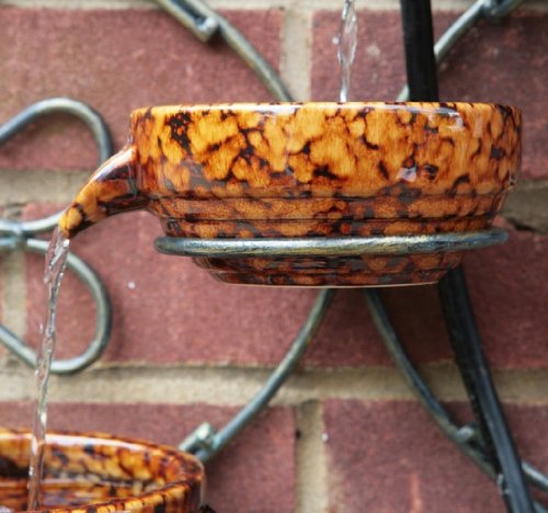 Garden Décor Primrose Tortoise Shell Wall Mounted Cascade Water Feature ...