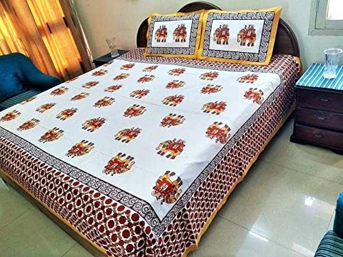 Block Print Bedsheet, HandBlock Printed Fabric, Block Printing, King ...