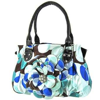 Cute Polkadot 3d Raised Flower Purse Blue Polka Dot: Handbags: Amazon.com