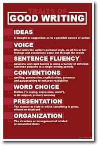 Amazon.com: Good Writing Traits - NEW Language Arts Classroom POSTER ...