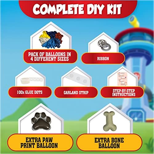 110pc, 4 Sizes – Paw Patrol Balloon Garland Kit with BONUS Bone Balloons Paw Patrol for Paw ...