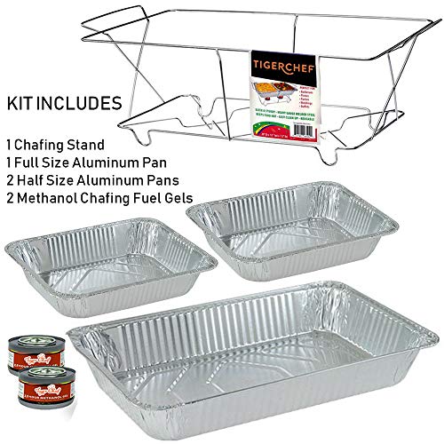 Tiger Chef Full Size Disposable Wire Chafer Stand Kit Includes 1 Full ...