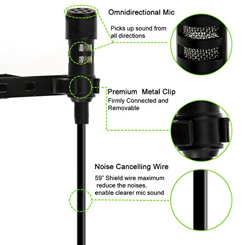 Microphones externes Microphone Lapel Lavalier Omnidirectional ...