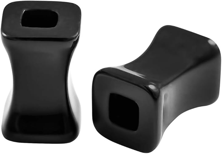 Bling Piercing 2pc 4g Ear Gauges Square Screw Fit Flesh Tunnels Acrylic ...