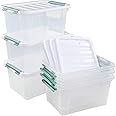 Amazon.com - Yuright 20 Quart Plastic Latch Storage Box, 6 Packs Clear ...