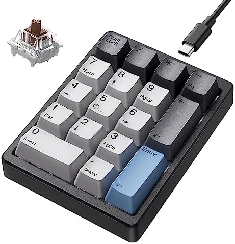 سعر Kisnt Number Pad, Mechanical Numpad Wired USB 17 Keys Numeric ...