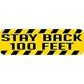 Amazon.com: StickerTalk Stay Back 100 Feet Vinyl Sticker, 10 inches by ...