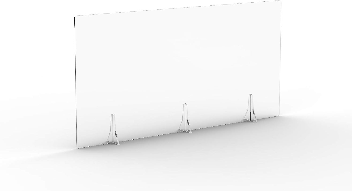 Office Hippo Free Standing Protective Sneeze Guard Screen, Transparent ...