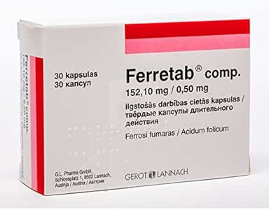 Amazon.com: Ferretab comp, 30 prolonged-Release Capsules.Anemia in ...