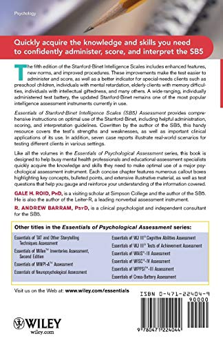 Essentials Of Stanford-Binet Intelligence Scales (SB5) Assessment on ...