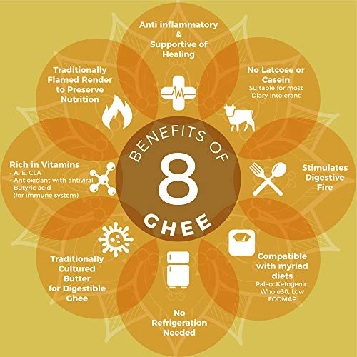 Ahara Rasa Vanilla Dream Ghee 10oz, 100% Pure Organic, Kosher, Cultured ...