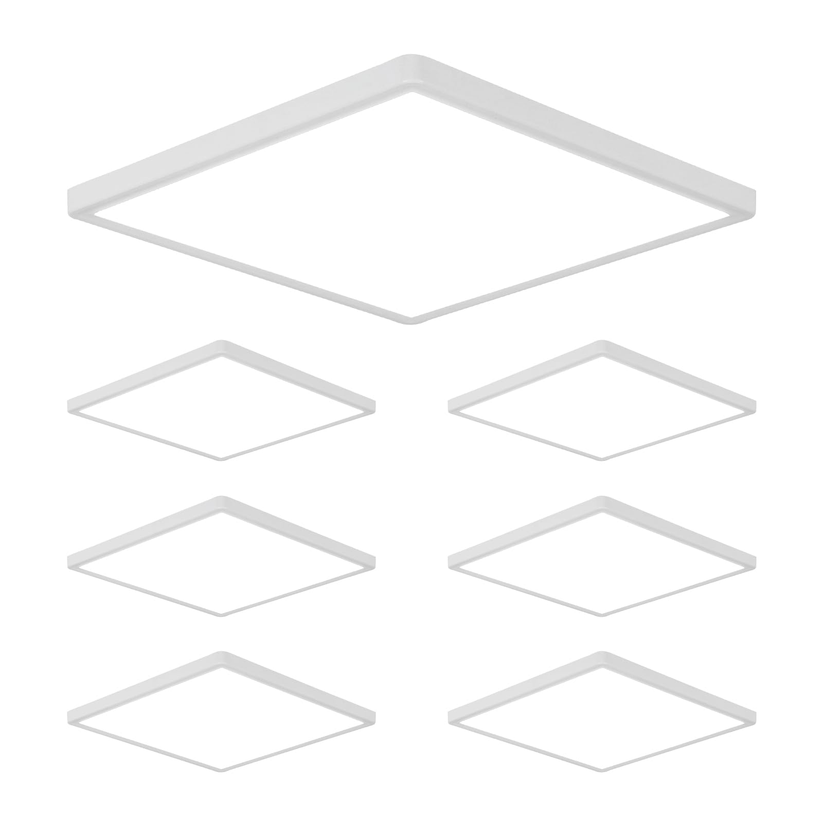 AUA LED Flush Mount Ceiling Light, 24W 12inch Ultra Thin Square Ceiling ...