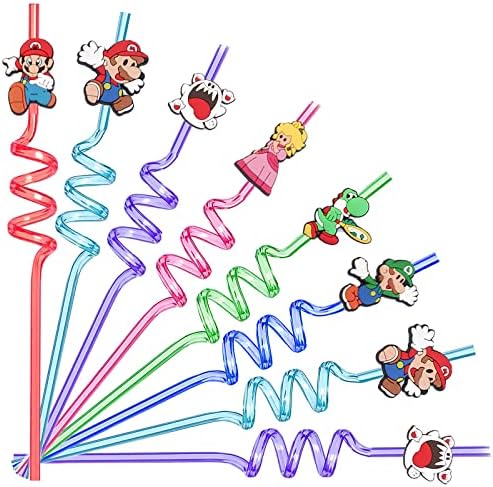 Super Mario Birthday Party Favors,SENTOKE 24Pcs Mario Plastic Drinking ...