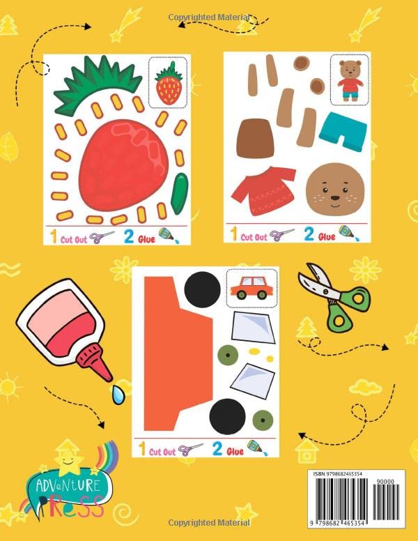 Scissor Skills Cut Out and Glue: Cut and Paste Workbook for Kids and ...