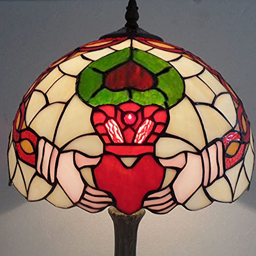 Tiffany Crown Irish Celtic Lamp Stained glass Table Lamp Shamrock Desk ...