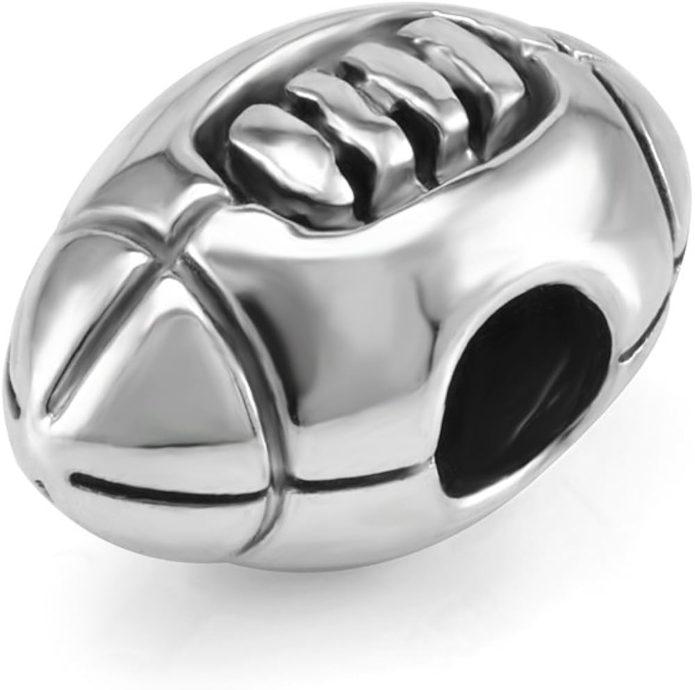 925 Sterling Silver Rugby Ball Sport Game Bead Charm Fits Pandora Bracelet: Amazon.co.uk: Jewellery