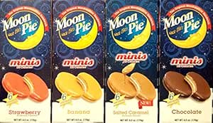 Moon Pie Variety Pack (4 Boxes) - 1 Chocolate, 1 Strawberry, 1 Salted ...