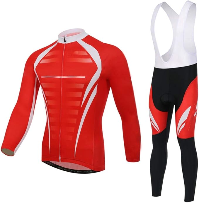 T-JMGP Herren Fahrradbekleidung Set,Herren-Fahrradanzug, Langärmeliger ...
