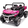 Sopbost 24V 2 Seater Kids UTV Battery Powered Cars for Kids w/ 2x200W ...