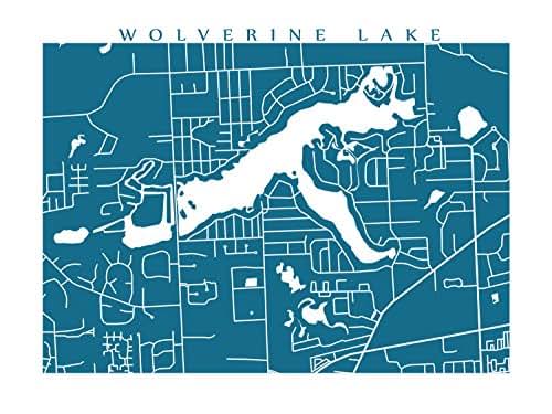 Amazon.com: Wolverine Lake Map Print: Handmade