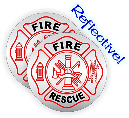2 Reflective Fire Rescue Helmet Decals Firefighter Stickers Emt Rescue ...