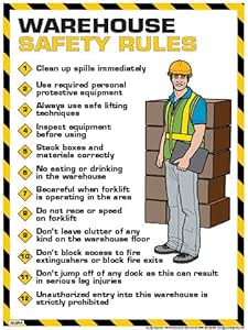Amazon.com : Warehouse Safety Rules Poster 18" x 24" Laminated Poster ...