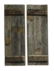 Amazon.com: Barn Wood Rustic Decorative Shutter Set of 2: Home & Kitchen