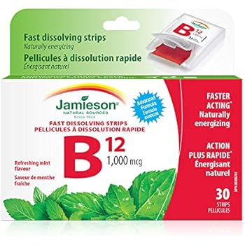 Amazon.com: Jamieson Vitamin B12 1,000 mcg fast dissolving strips, 30 ...