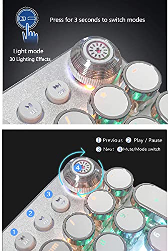 Mechanical Keyboard LED Backlit Retro USB Keyboard -Blue Switch - Retro ...