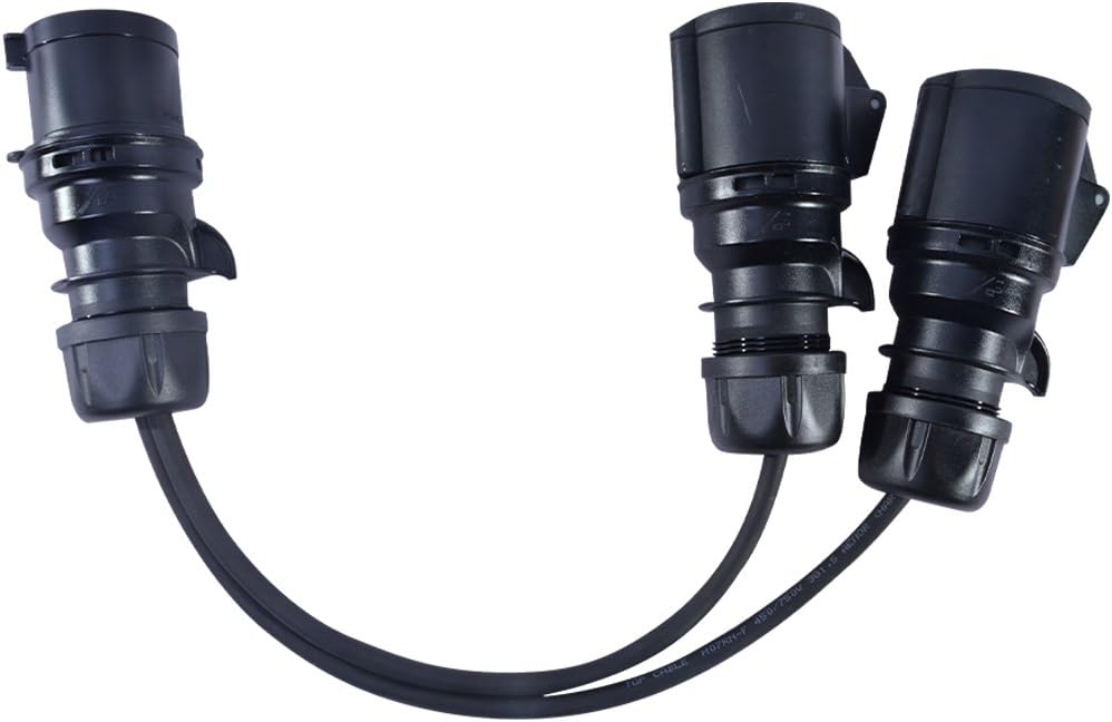 32 AMP to 2x 32 AMP Sockets 240V 2 Way H07RN-F Rubber: Amazon.co.uk ...