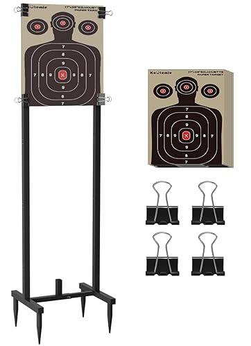 Koutemie Outdoor Shooting Target Stand with 10pcs 17x25 Inch Paper ...