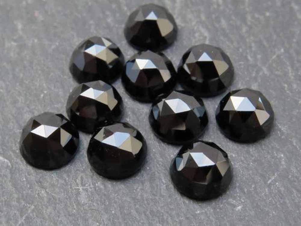 Amazon.com: 25 Pieces Natural Black Spinel 7mm Round Shape Rose Cut ...