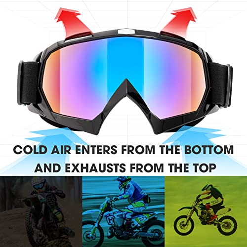 MAMBAOUT Adult Dirt Bike Goggles, 2-Pack ATV Motorcycle Goggles for Men ...