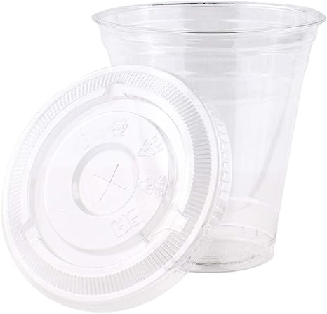 Amazon.com: [1000 SETS] Plastic Disposable Cups with Lids - Premium 12 ...