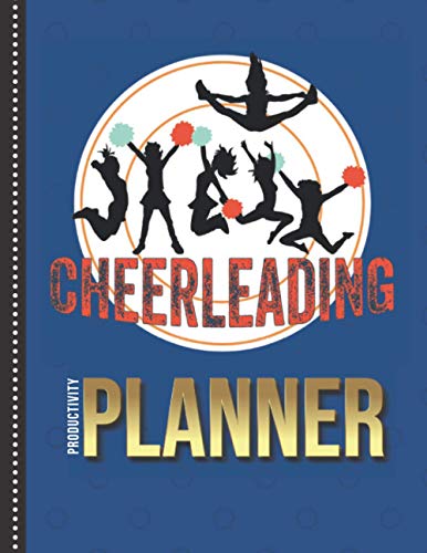 Productivity Planner: Cheerleading Cheerleader on Blue / Undated Weekly ...