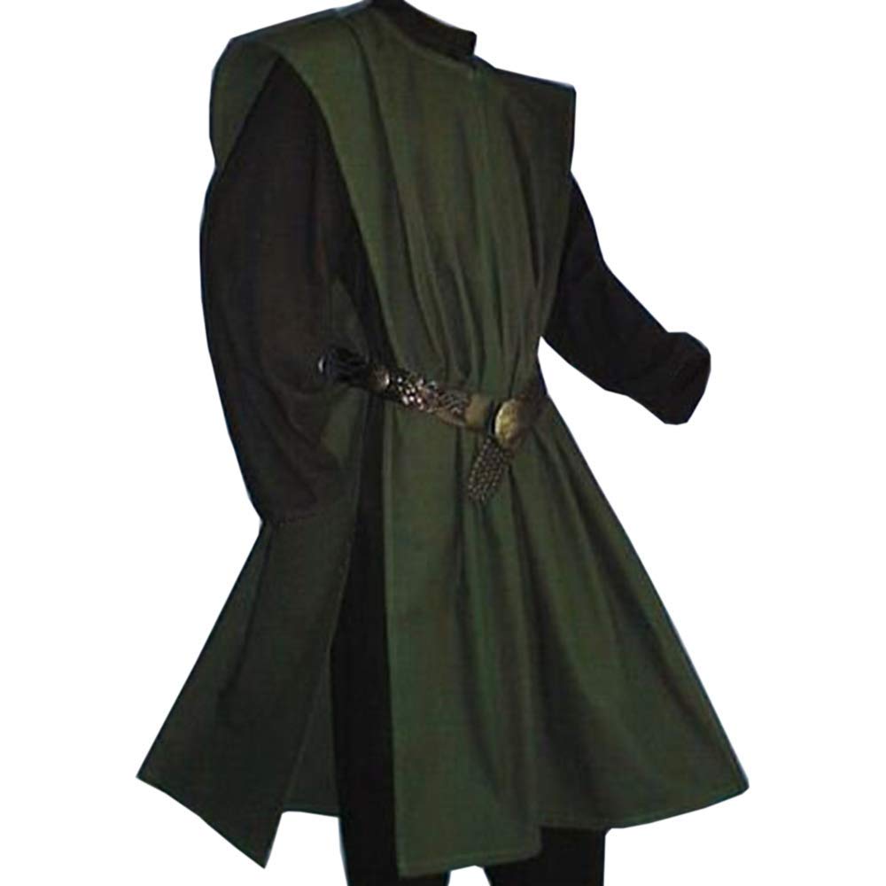 Buy Gafeng Mens Medieval Knight Costume Templar Warrior Crusader Cloak ...