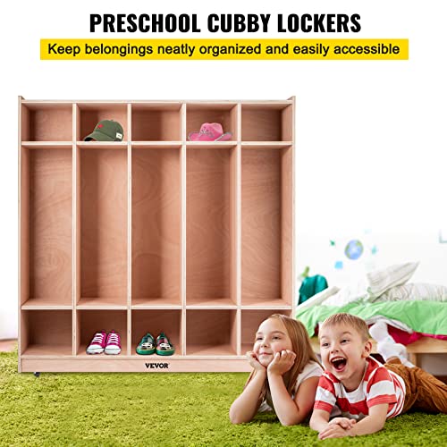 Happybuy Preschool Cubby Lockers 5-Section Plywood Birch Coat Locker ...