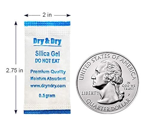 Dry & Dry [150 Packets 1/2 Gram Premium Silica Gel Packets Desiccant ...