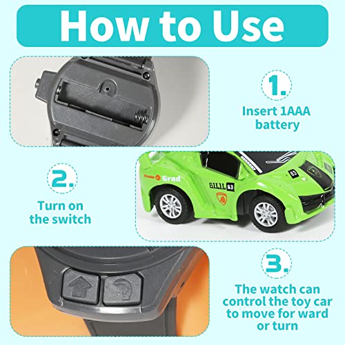 30M Remote Control Distance LED Mini Remote Control Car Watch Toys ...