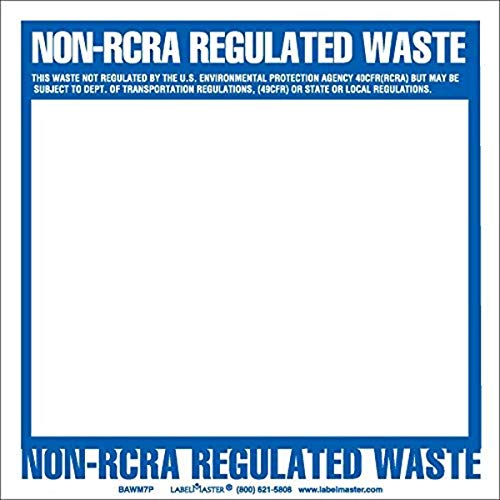 Labelmaster BWM3V Non-RCRA Regulated Waste Label, Blank Open Box, Stock ...