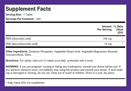 Piping Rock RNA DNA Supplement | 200 Capsules | Ribonucleic Acid ...