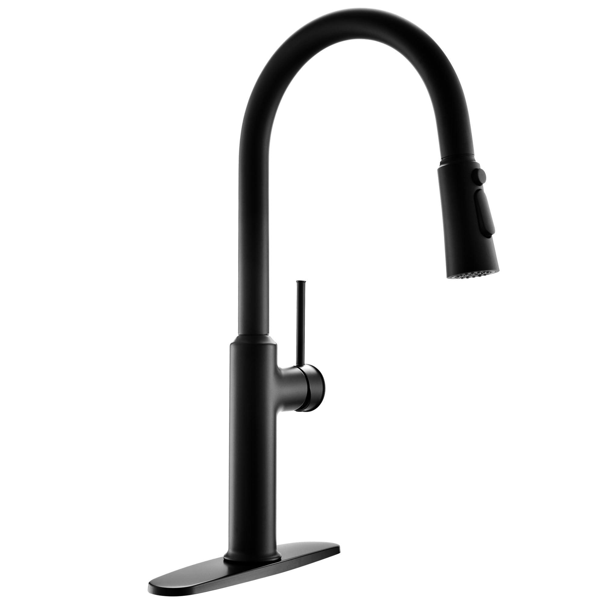 Lavatrum Matte Black Kitchen Faucets High Arc Single Handle Tall ...