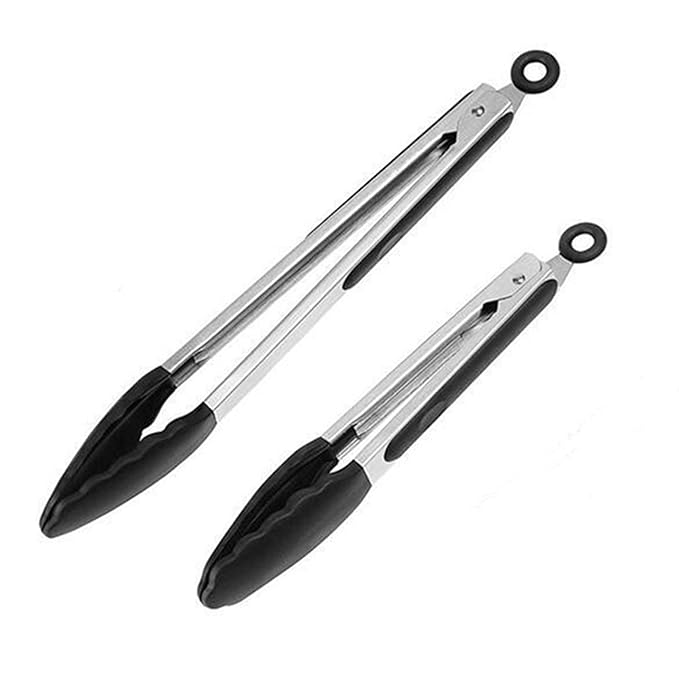 2Pcs 9in 12in Kitchen Pliers BPA-Free Silicone Tip Locking Food for Non ...