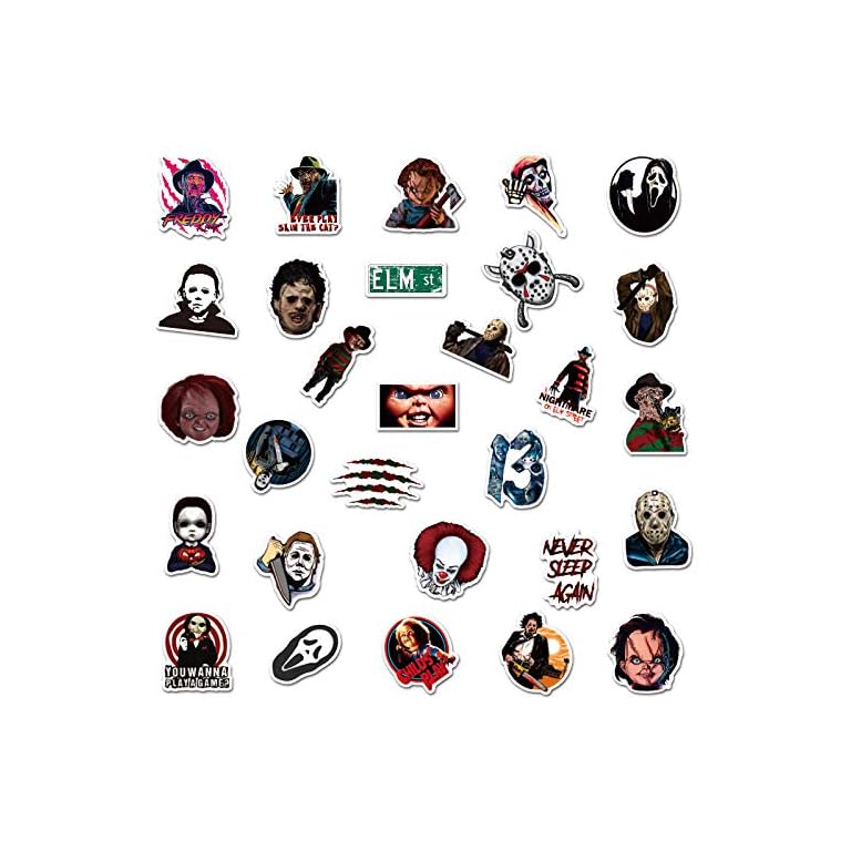 Horror Movie Characters Stickers|50PCS|Vinyl Waterproof Stickers for ...