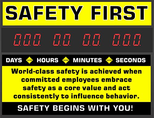 SAFETY SIGN CLOCK WCY-1 Count Up Clock with"World Class Safety"Message ...