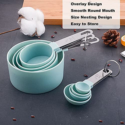 Measuring Spoons Cups Set - 8-Pieces Kitchen Dry Measure Cups Spoon ...