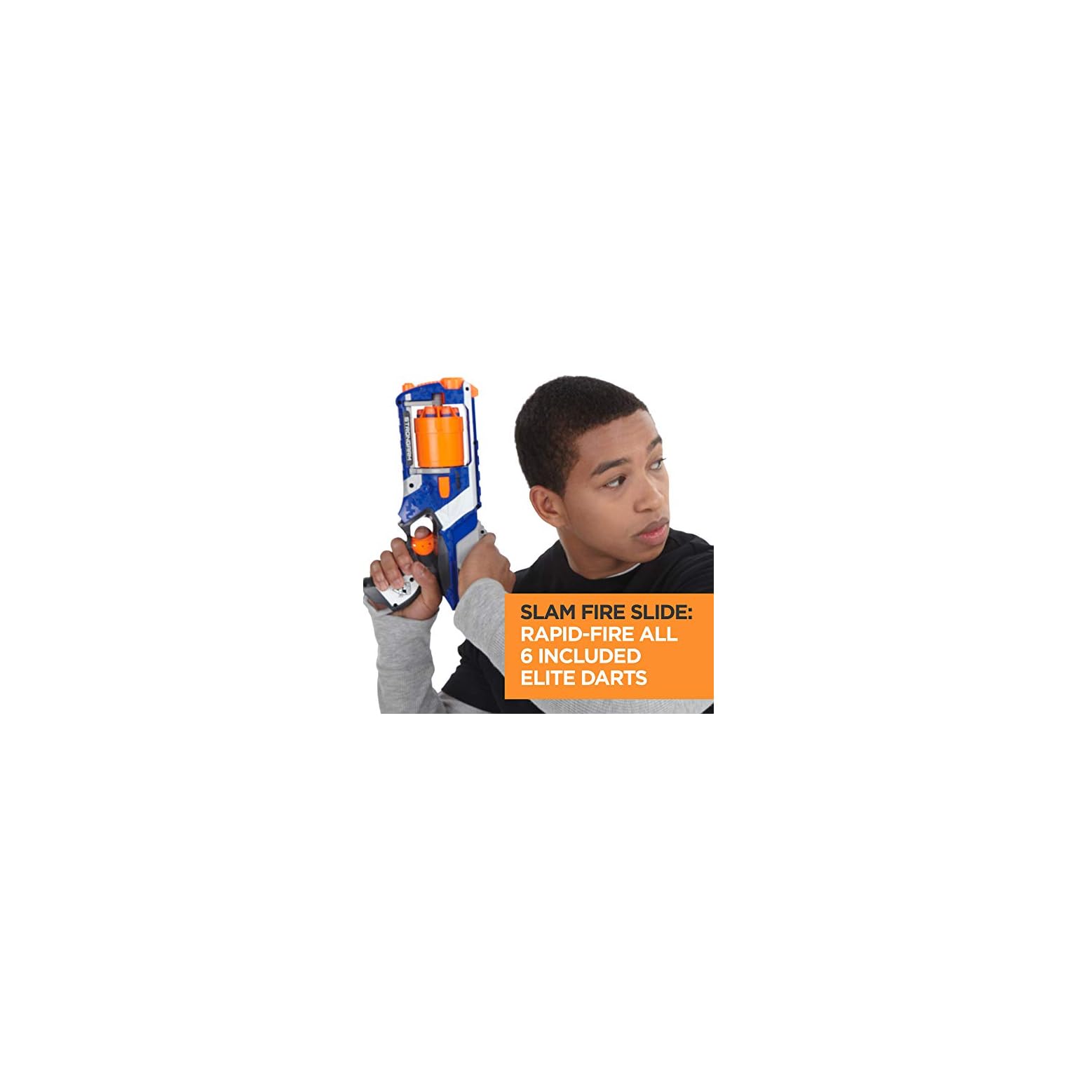 NERF N Strike Elite Strongarm Dart Blaster with Rotating Barrel, Easter ...