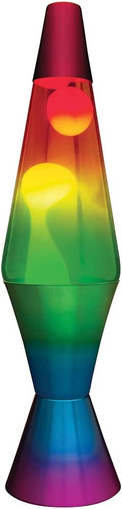 LIFESPAN BRANDS LLC Handpainted Rainbow Lava Lamp w/Aluminum Base & Cap ...