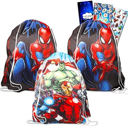 Marvel Shop Marvel Avengers Drawstring Bag Bundle - 6 Pc Avengers and ...
