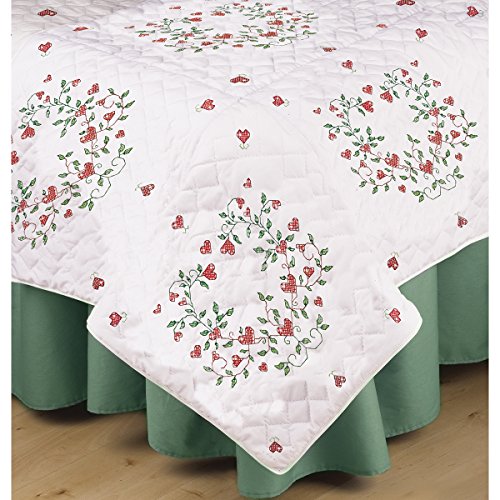 Tobin Stamped White Quilt Blocks, 18" x 18",